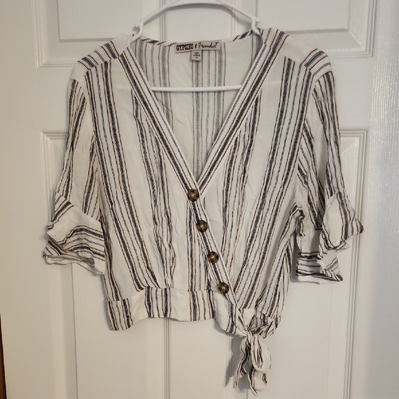 Gypsies & Moondust | Tops | Gypsies Moondust Black And White Striped ...